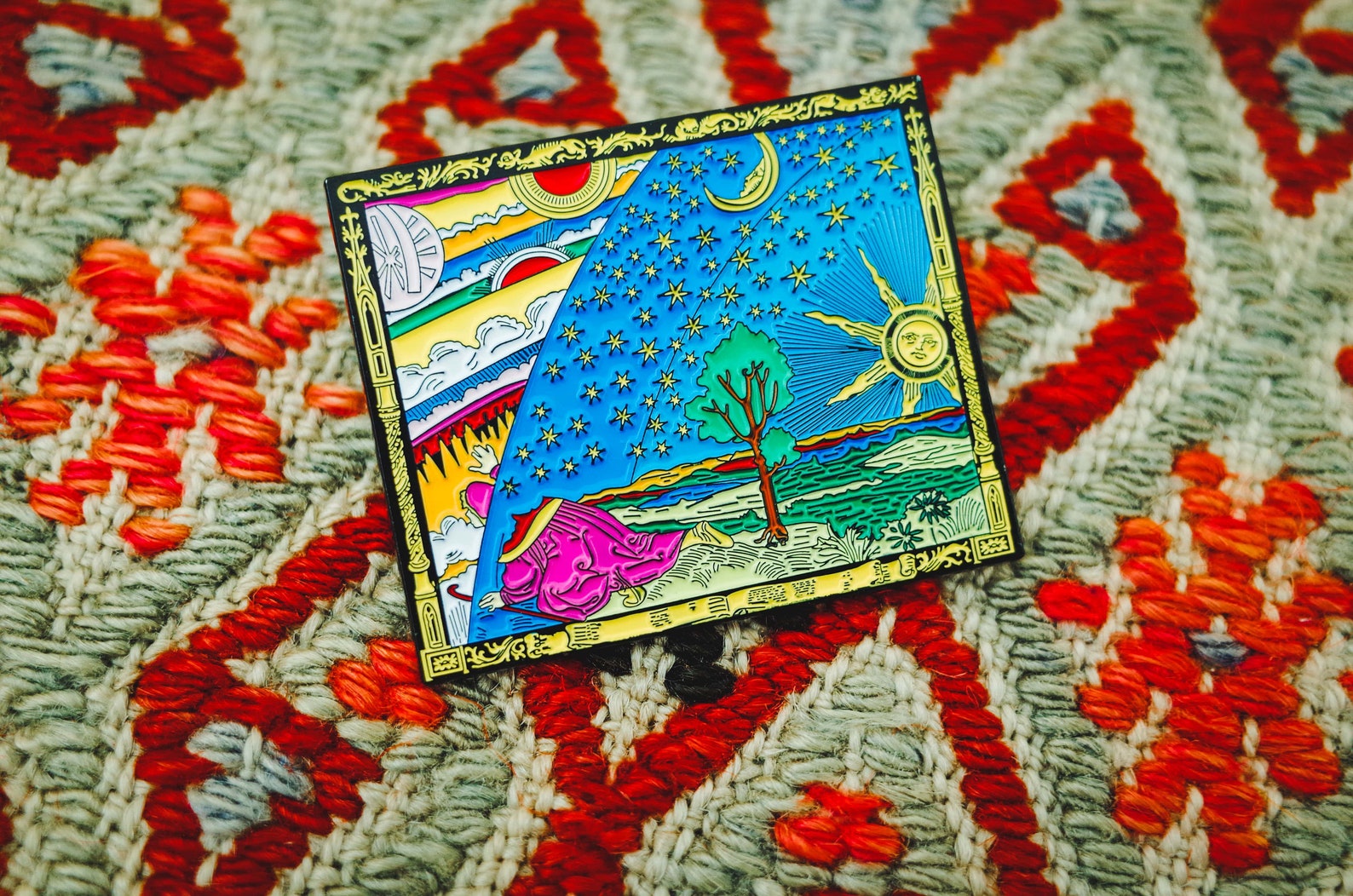 Flammarion Engraving Enamel Hat Pin Spirituality | Etsy