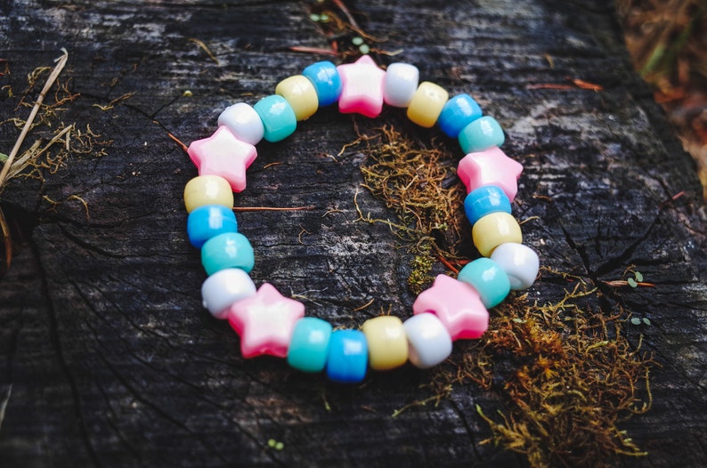 PASTEL GOTH #4 Kandi Kawaii Bracelet, Nu Goth Aesthetic Raver Pony Bead ...