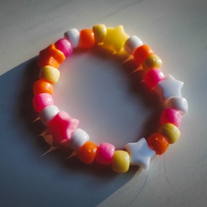 KANDI KORN #1 Raver Bracelet, Pastel Aesthetic Beaded Kandi Pony Bead ...