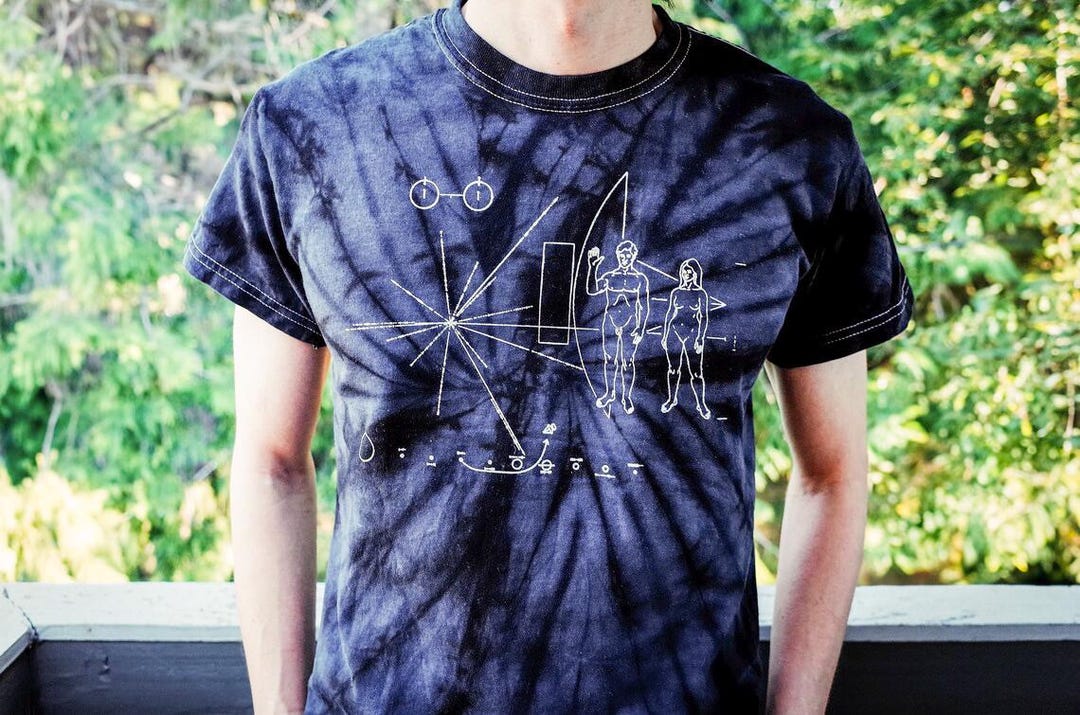 MIDNIGHT Pioneer Plaque Tie-dye T-shirt, Extraterrestrial Alien, Space ...