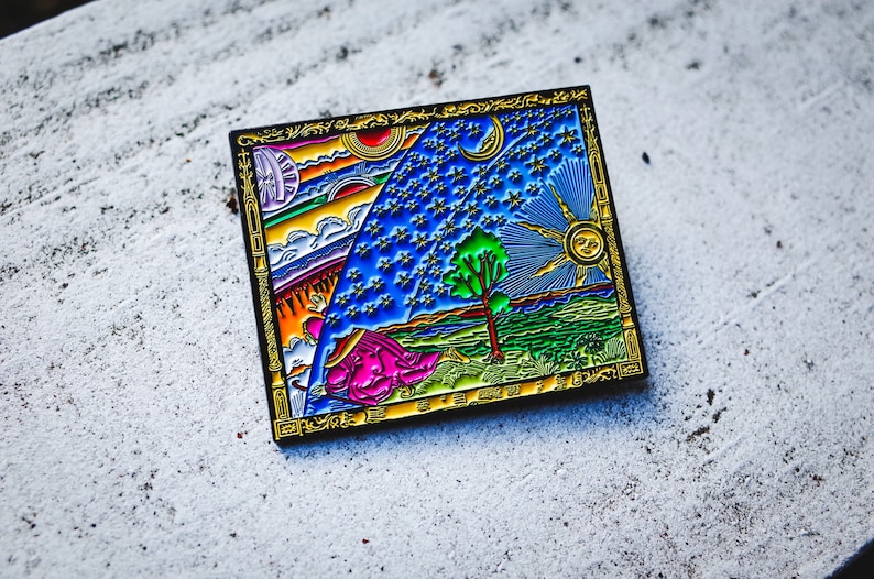 Flammarion Engraving Enamel Hat Pin Spirituality | Etsy