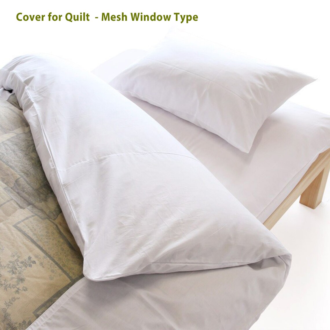 Cover for Futon QUILT, Mesh Window Type, Pure White, Japanese Kakefuton ...