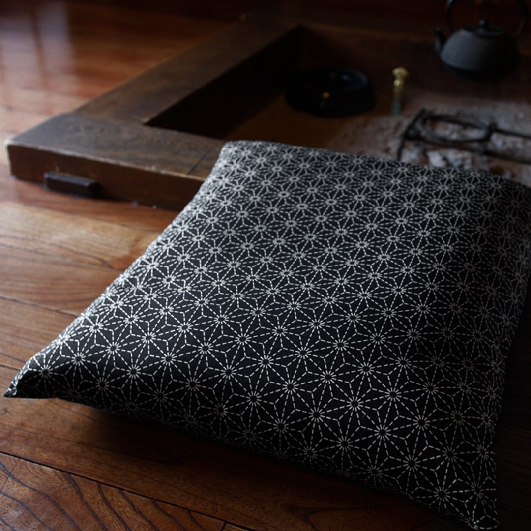 Handmade Japanese Zabuton Cushion, Flax Leaf Cover - Etsy