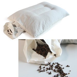 Gift Set of A Japanese Buckwheat Pillow and Two Organic Covers in Jute ...