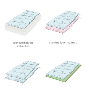 Japanese Futon Mattress Topper, Futon Topper, Thinner Shikifuton ...