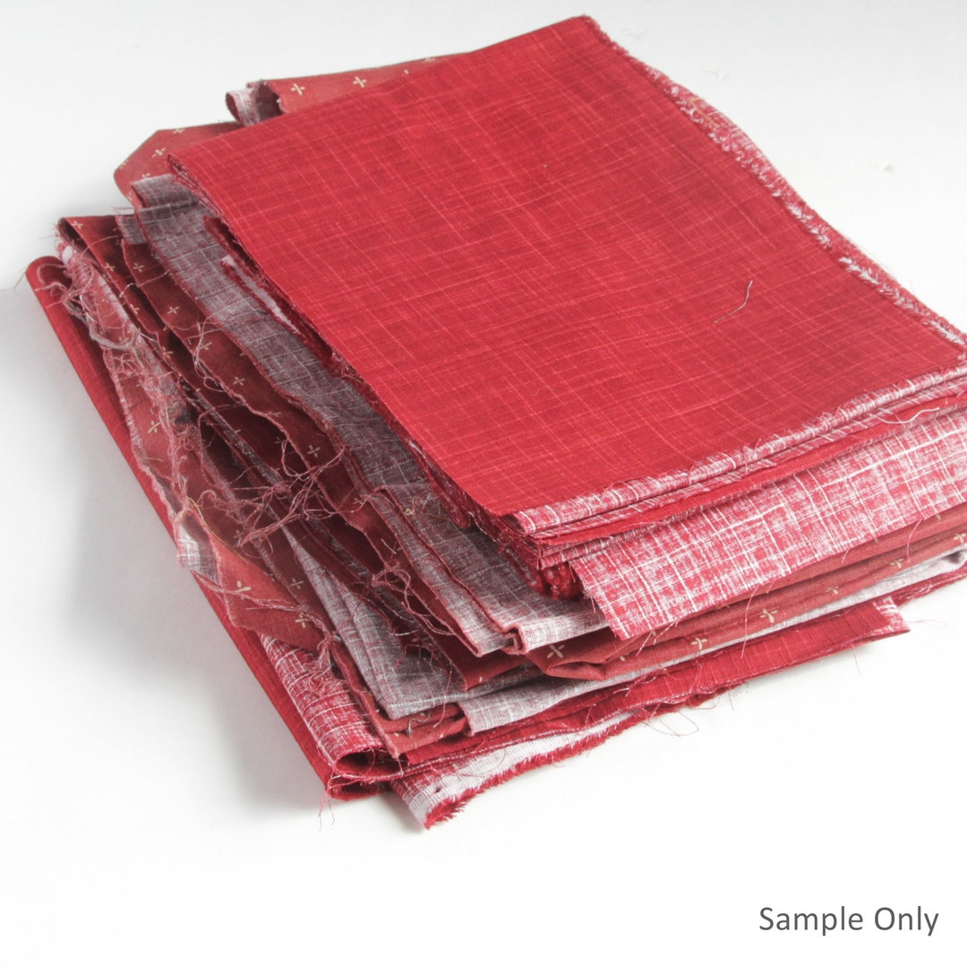 Fabric Scrap - Cotton Fabric for Your Hand Craft - Red Colors - Ships ...
