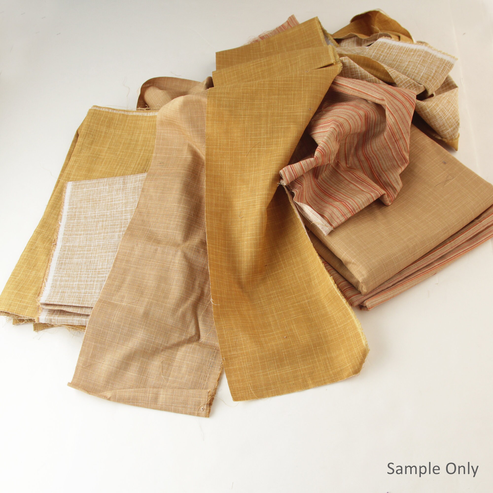 Fabric Scrap Cotton Fabric for Your Hand Craft Mustard and | Etsy