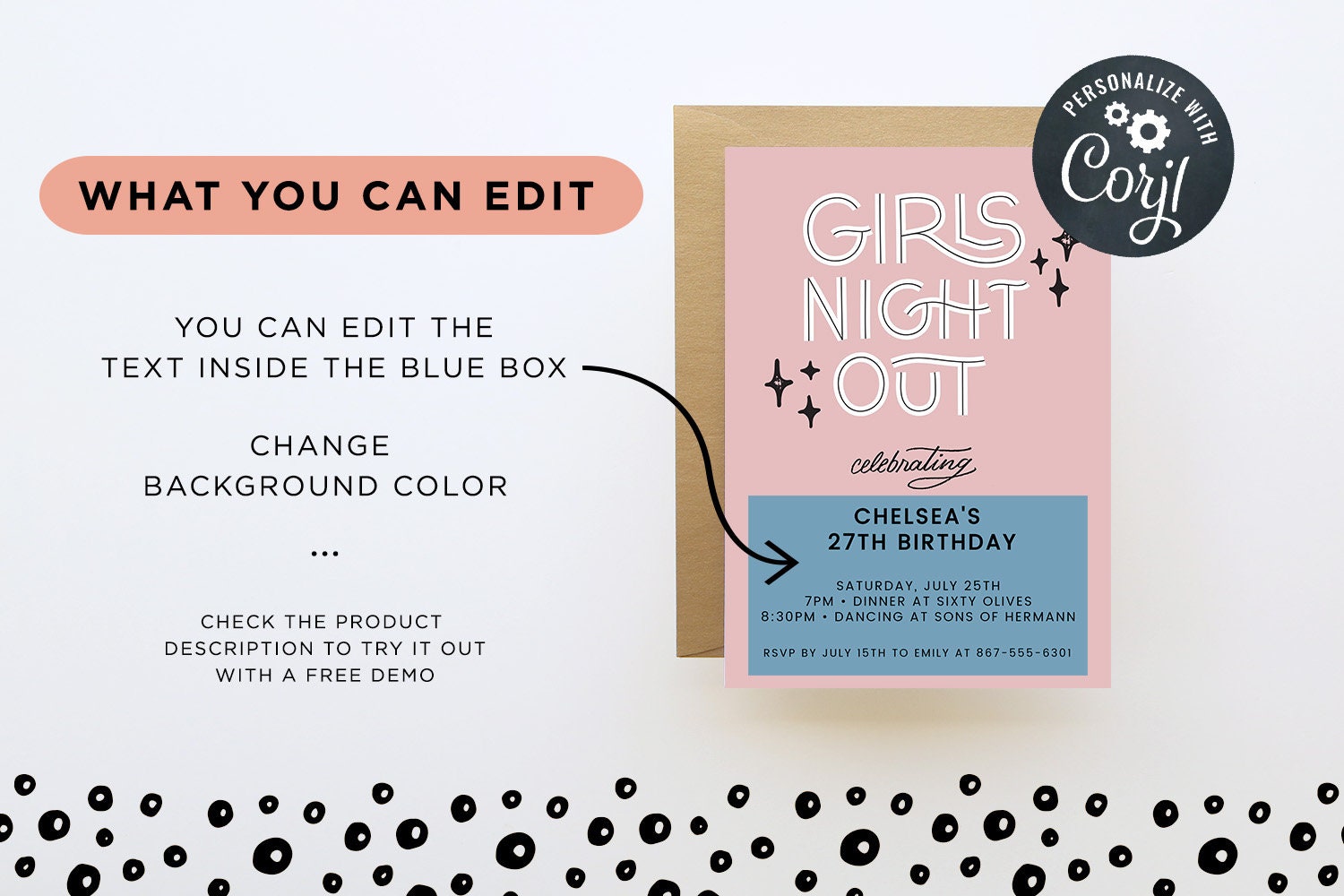 Girls Night Out Invite • Instant Download • Bachelorette Party • GNO ...