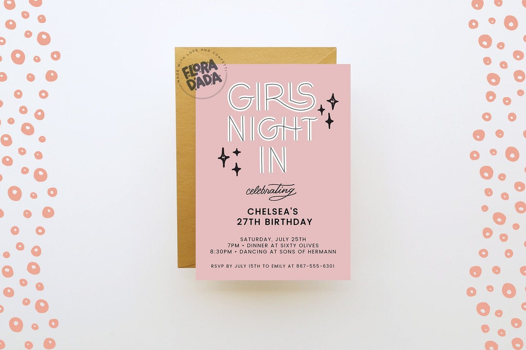 Girls Night in Invite • Instant Download • Ladies Night in • GNO • Girl ...