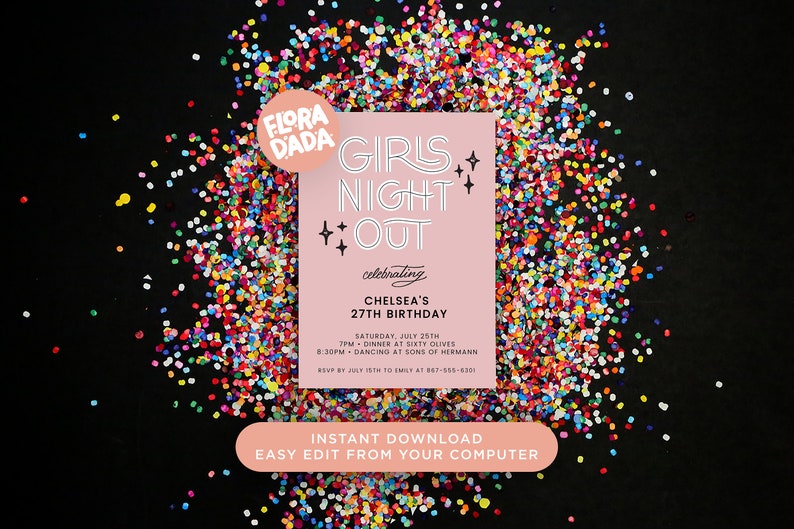 Girls Night Out Invite • Instant Download • Bachelorette Party • GNO ...