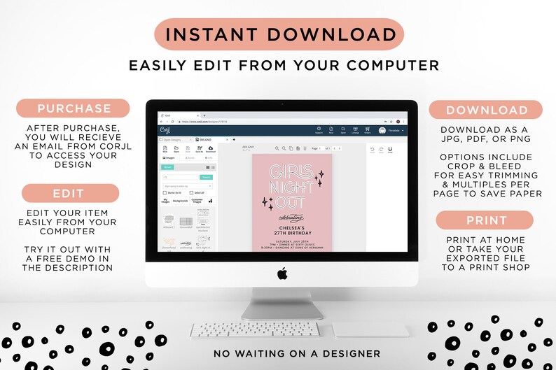 Watch Party Invite • Instant Download • Movie Night • TV Show Night ...
