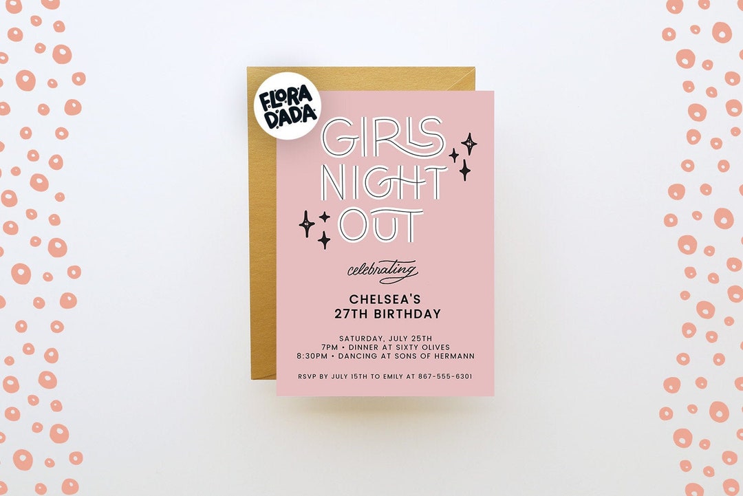 Girls Night Out Invite • Instant Download • Bachelorette Party • GNO ...