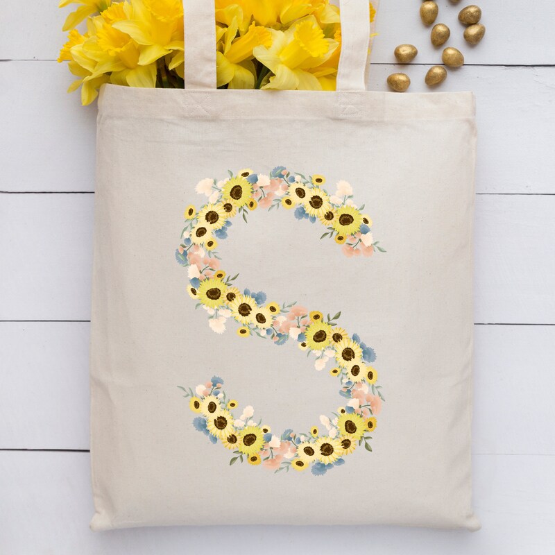 Initial Tote Bag - Etsy