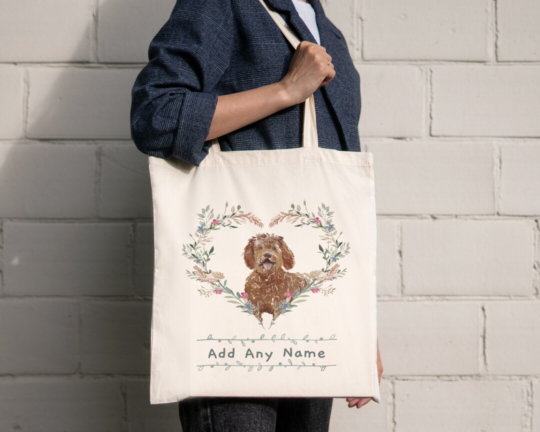 Personalised Labradoodle Dog Portrait Natural Cotton Shopper - Etsy