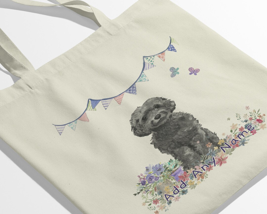 Personalised Black Cockapoo Dog Natural Cotton Shopper Tote Bag ...