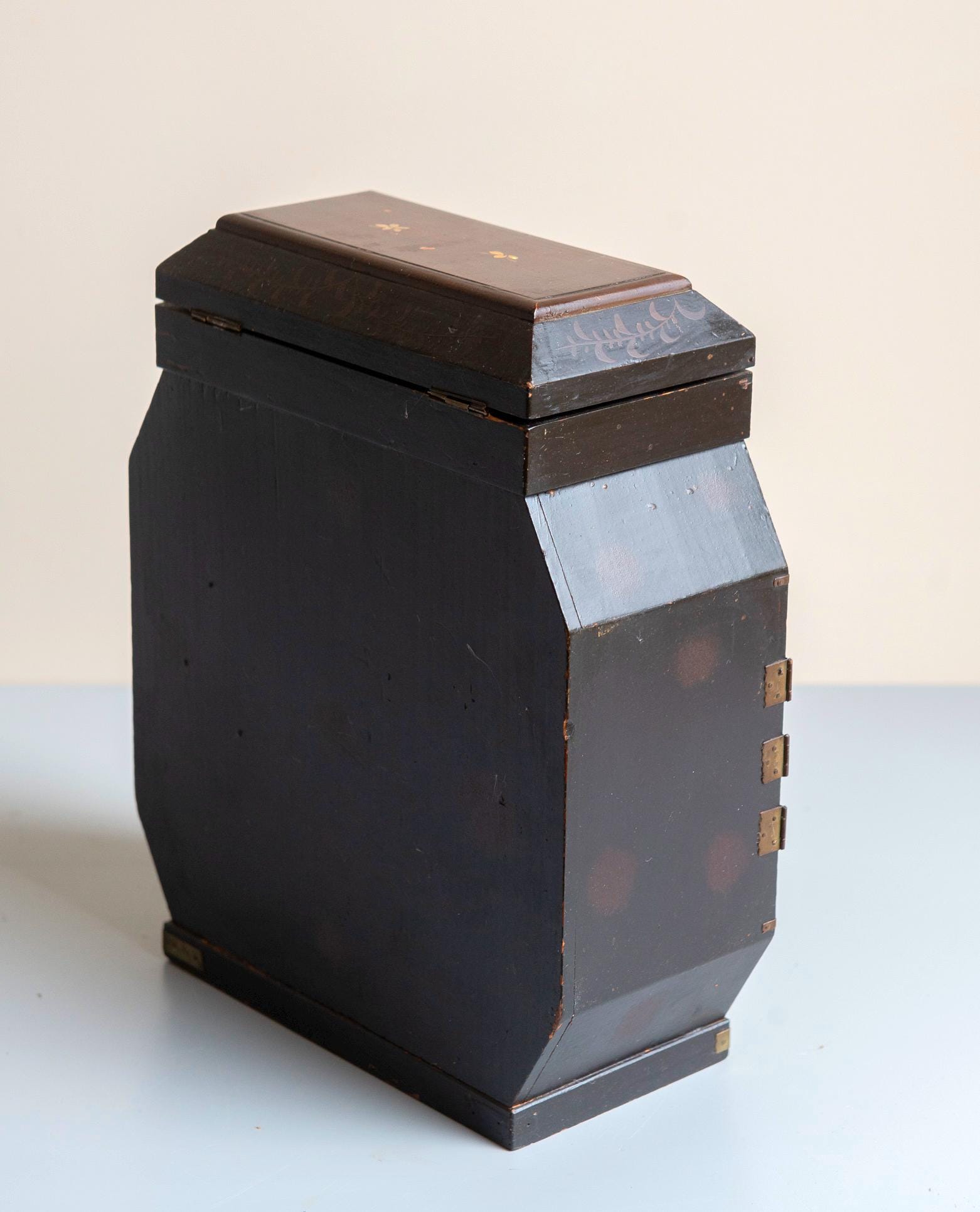 Antique Japanese Cabinet – Meiji Period Lacquered Storage Box – Hand ...