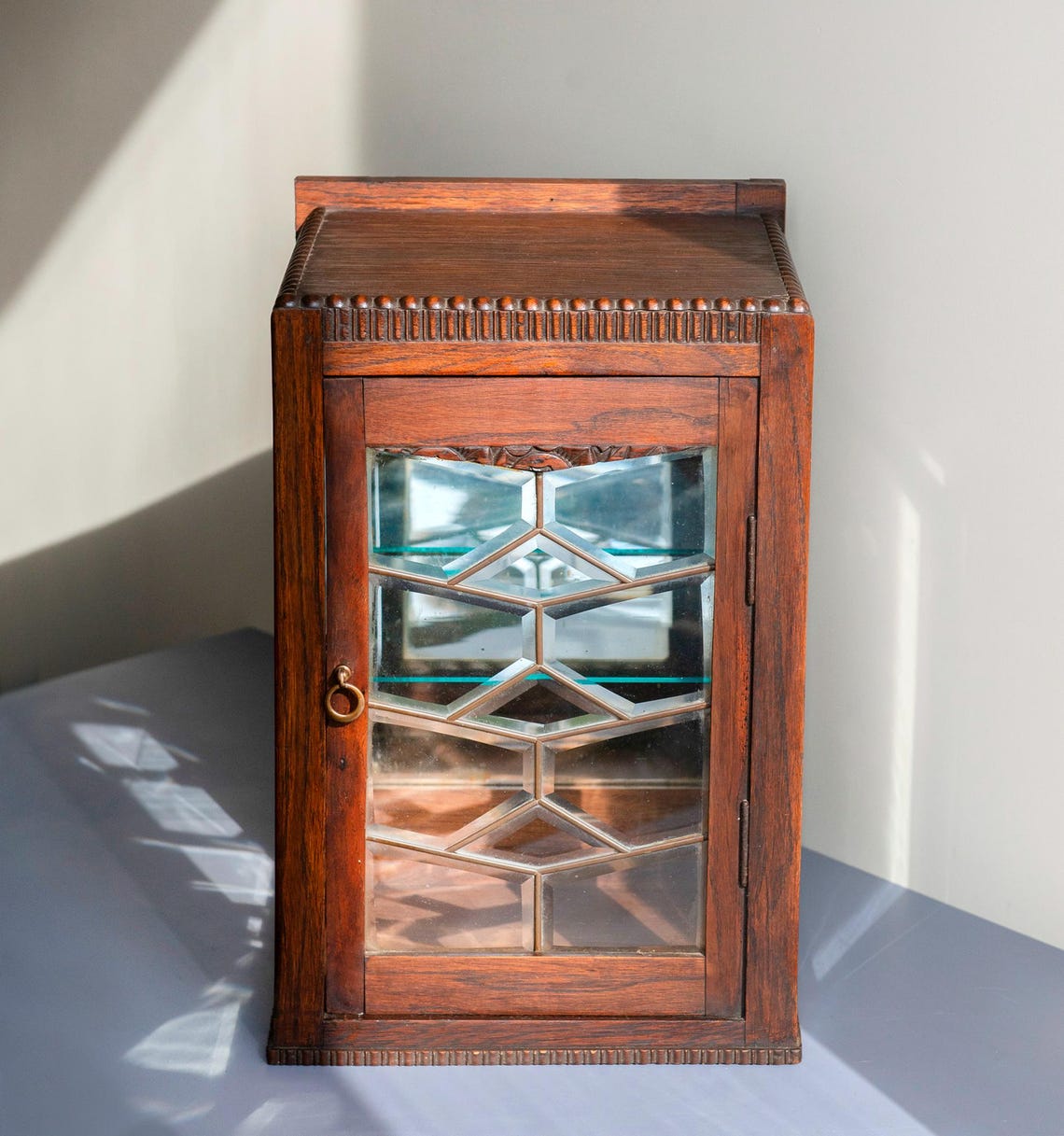 Antique Display Case, Oak Apothecary Chest With Glass Window, , Art ...