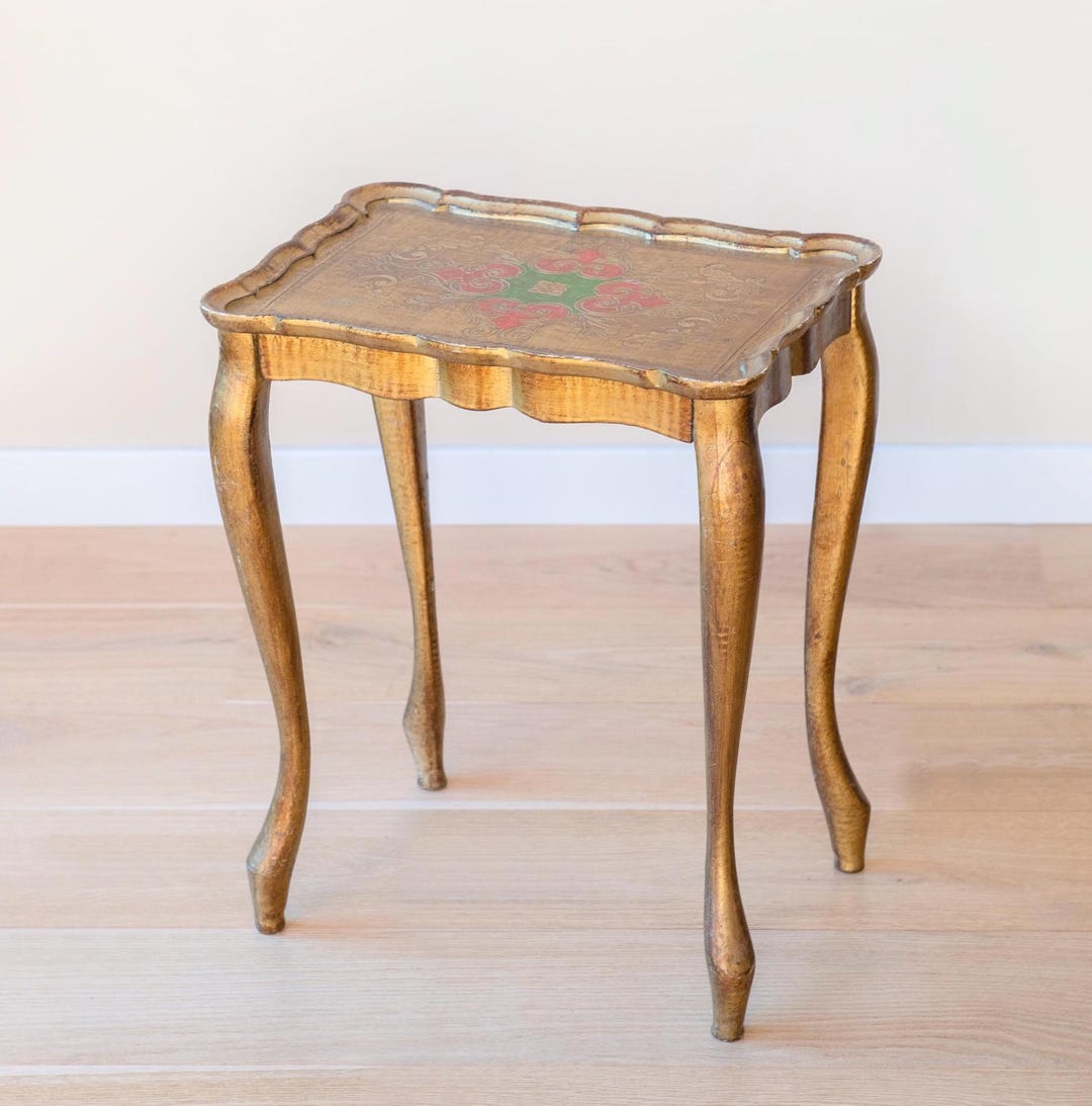 Florentine Gilded Side Table, Italian Additional Ornament Table, Gold ...