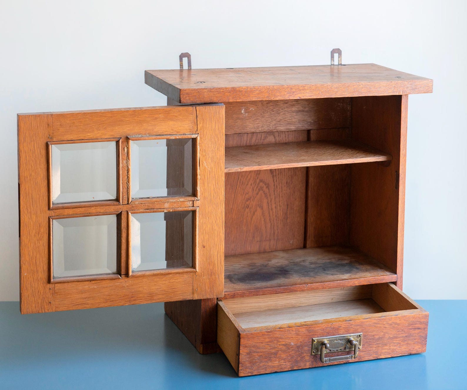 Antique Apothecary Chest With Glass Windows, Art Deco Medicine Cabinet ...