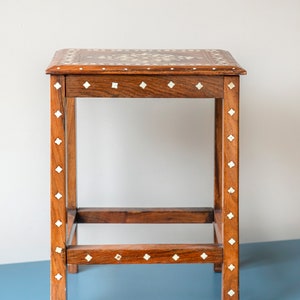 Antique Inlaid Side Table, Occasional Rosewood Table, Indian Wooden ...