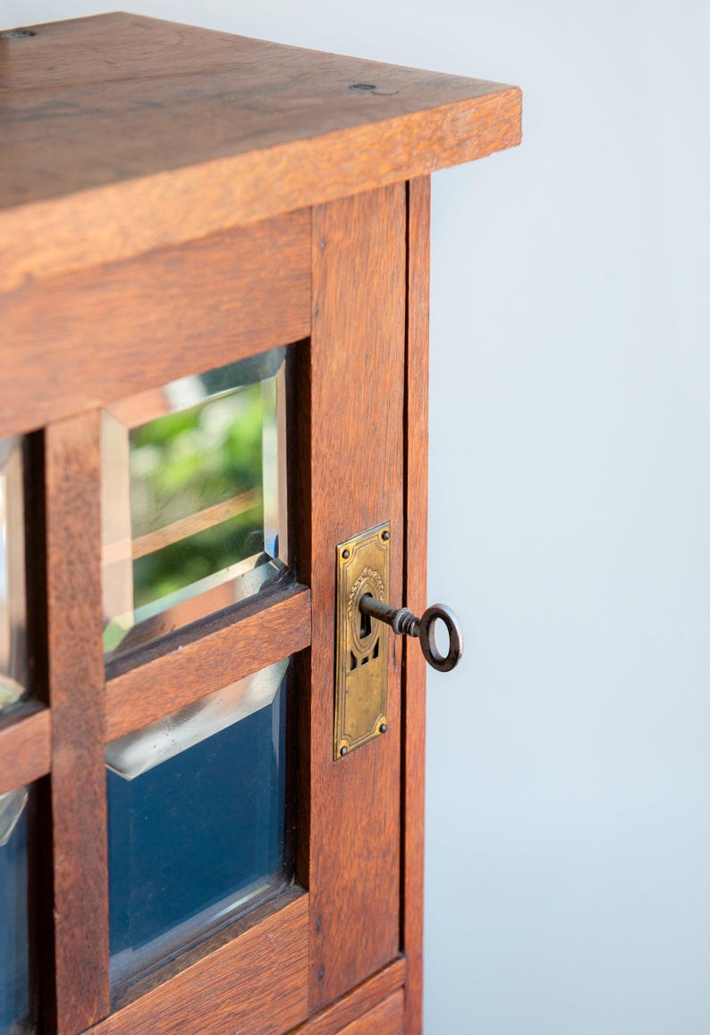 Antique Apothecary Chest With Glass Windows, Art Deco Medicine Cabinet ...