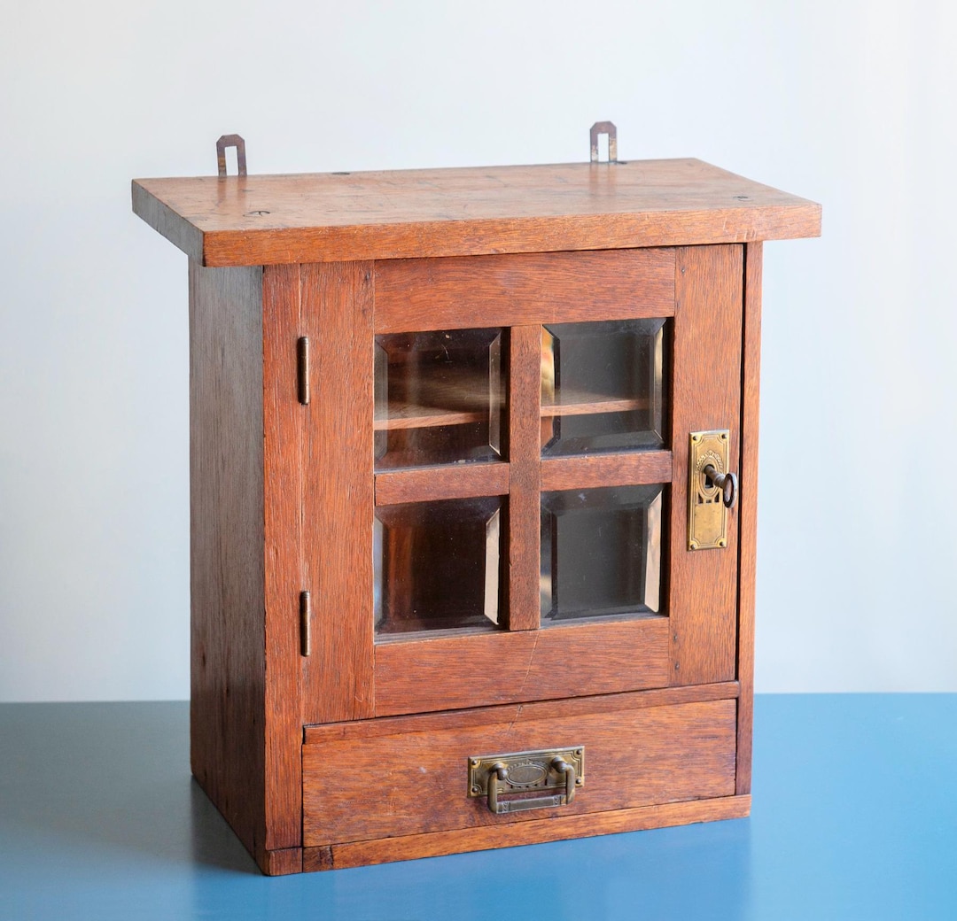 Antique Apothecary Chest With Glass Windows, Art Deco Medicine Cabinet ...