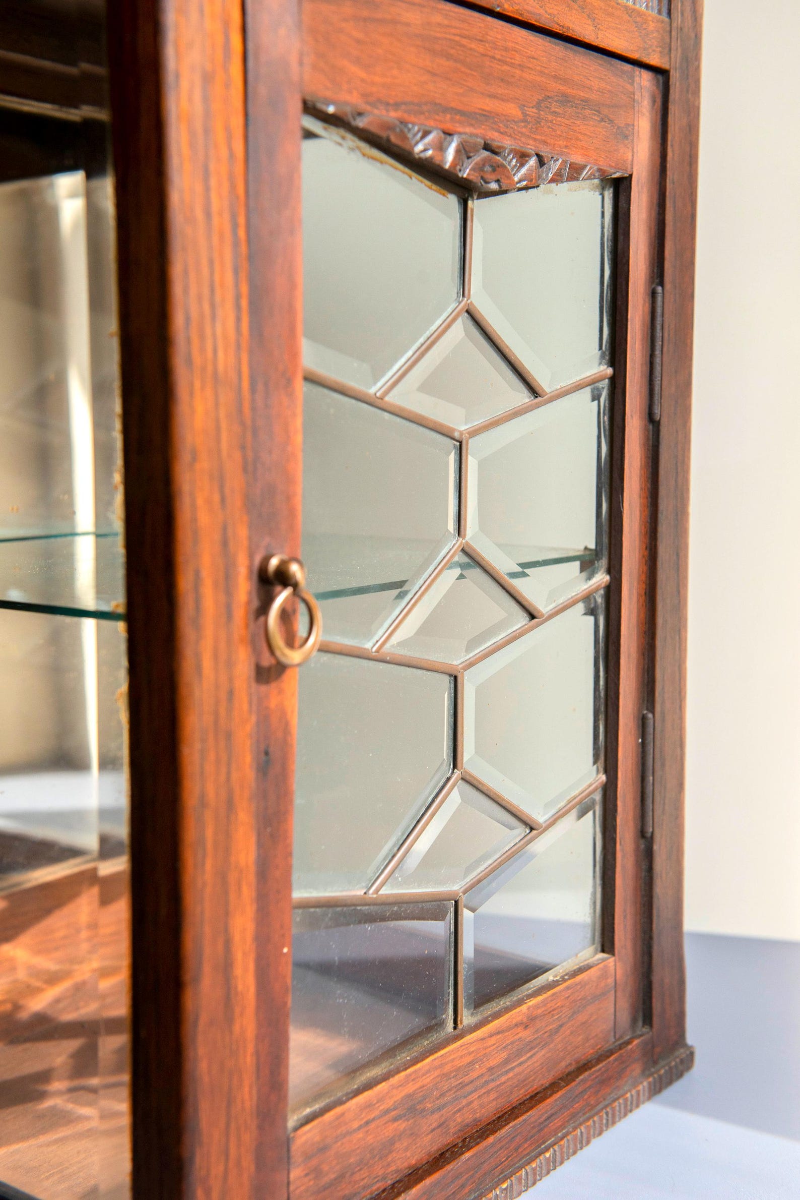 Antique Display Case, Oak Apothecary Chest With Glass Window, , Art ...