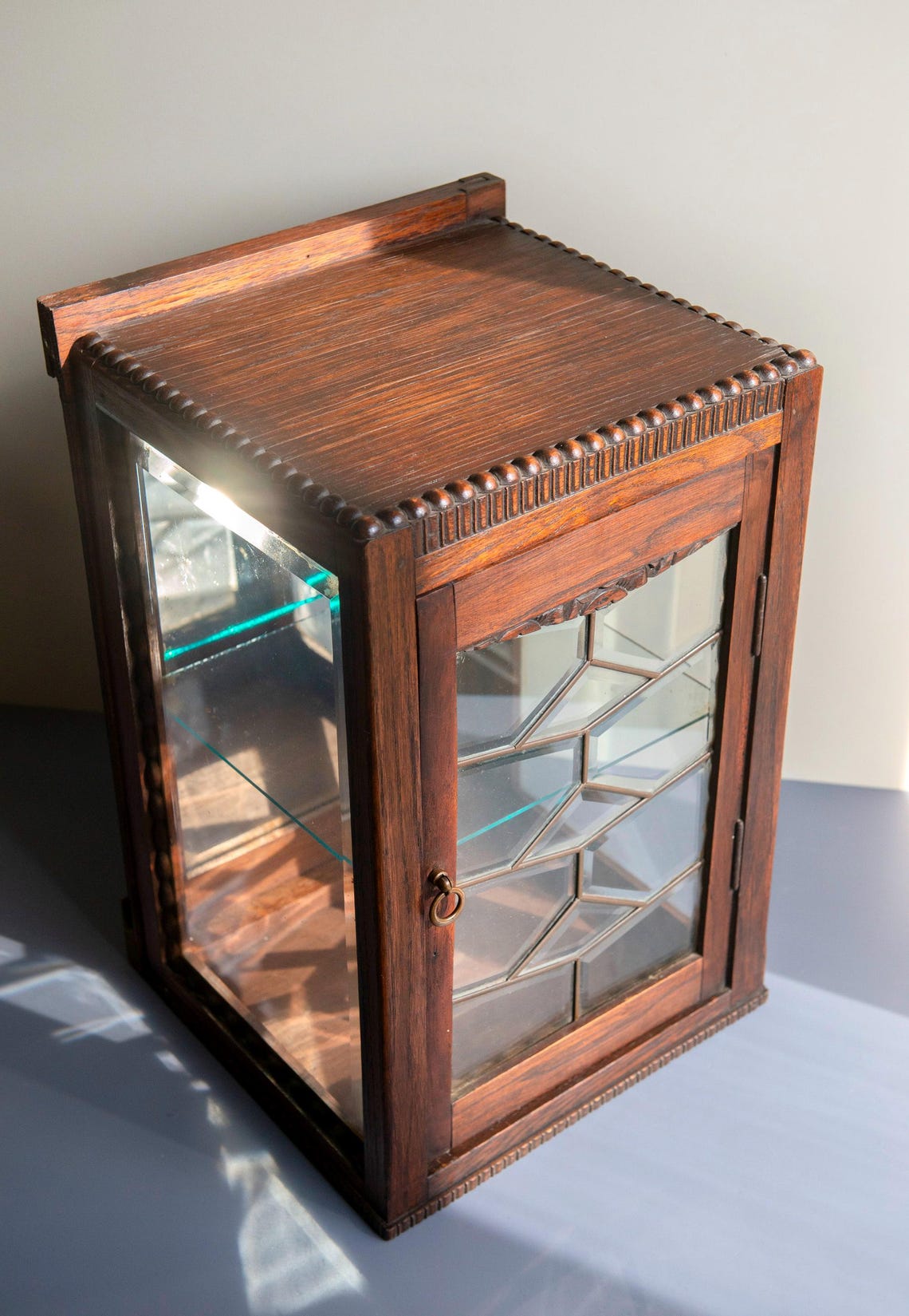 Antique Display Case, Oak Apothecary Chest With Glass Window, , Art ...