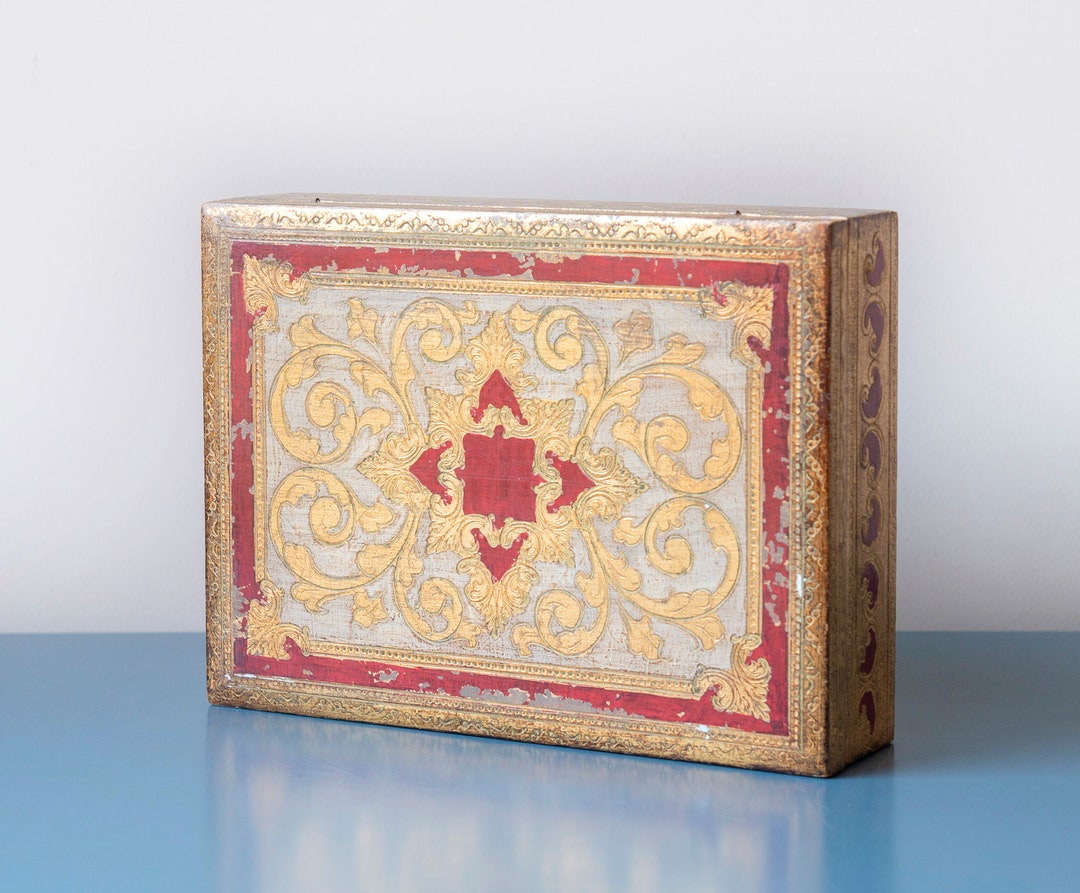 Florentine Storage Box, Gilded Italian Jewelry Box, 1960s Design ...