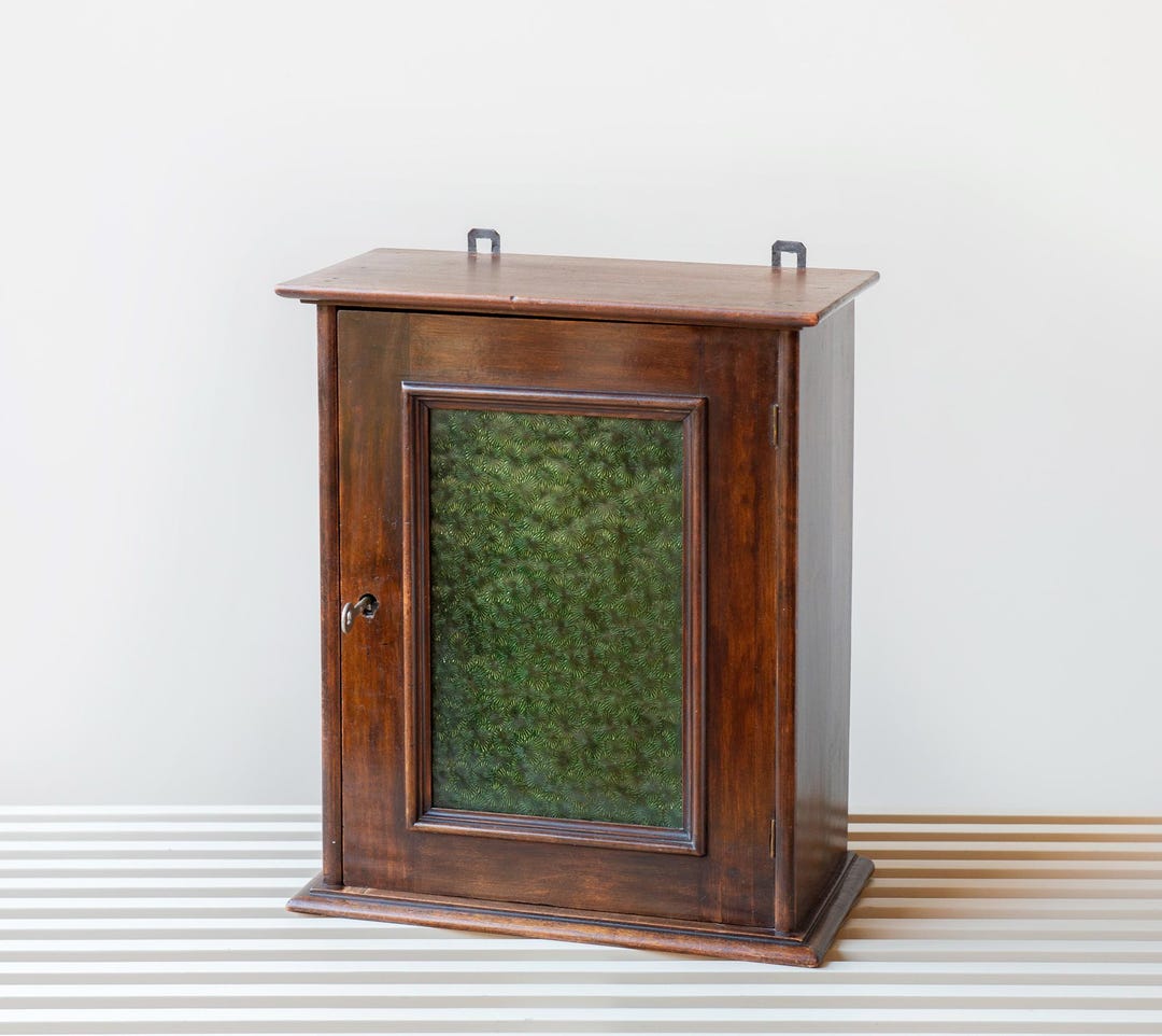 Antique Medicine Chest With Glass Window, Mahogany Wooden Apothecary ...