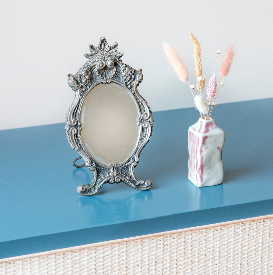 Victorian Brass Table Mirror With Beveled Glass Small - Etsy