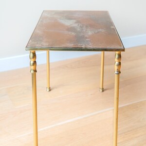 Brass Side Table With Glass Tabletop, Hollywood Regency, Rectangle ...
