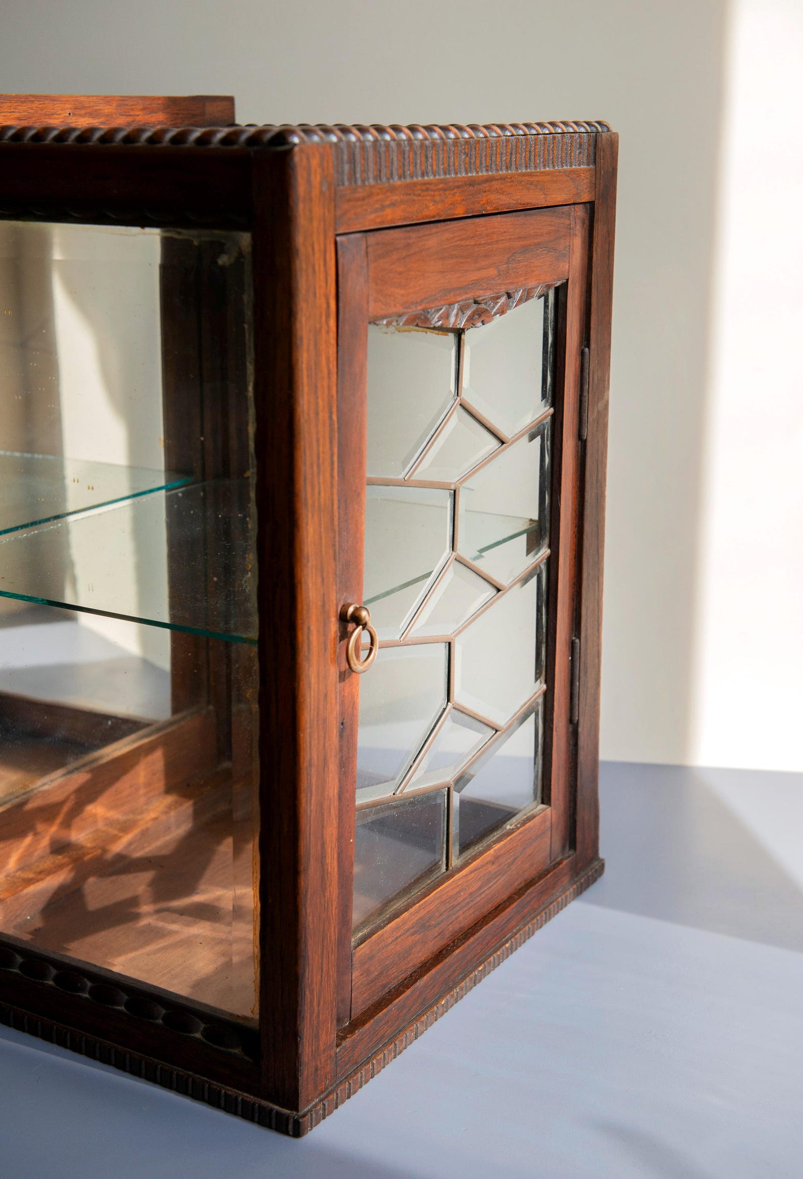 Antique Display Case, Oak Apothecary Chest With Glass Window, , Art ...