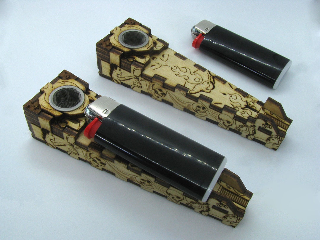 Prometheus Lighter Carrying Laser Cut Wood Smoking Pipe - Etsy