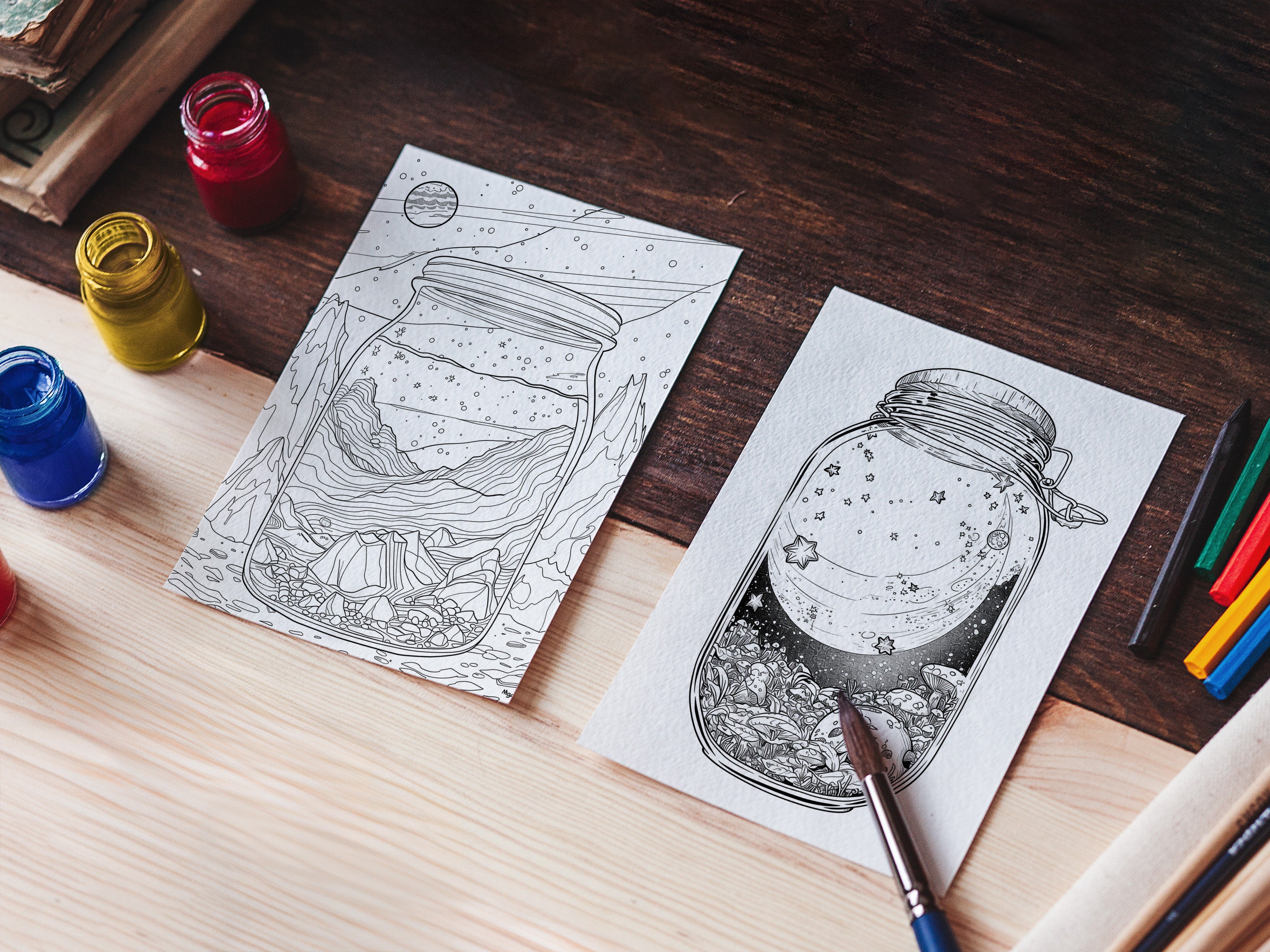 55 Trapped Beauty Coloring Pages, Jars Coloring, Forest Coloring ...