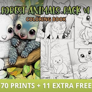 70+ Cute Animal Coloring Pages, Cute Coloring Book, Printable Coloring ...