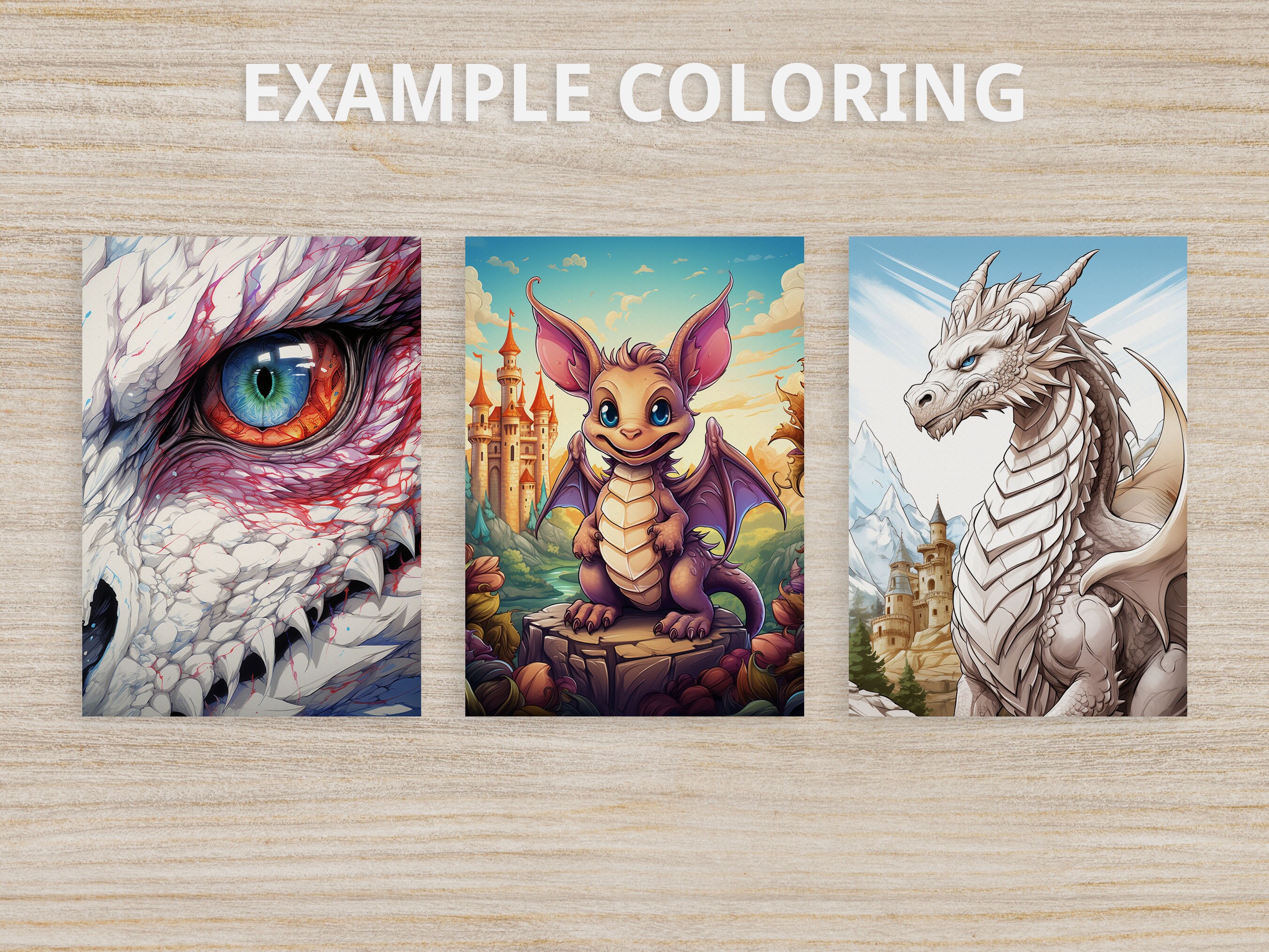 47 Dragon Coloring Book Dragon Coloring Pages Fantasy - Etsy