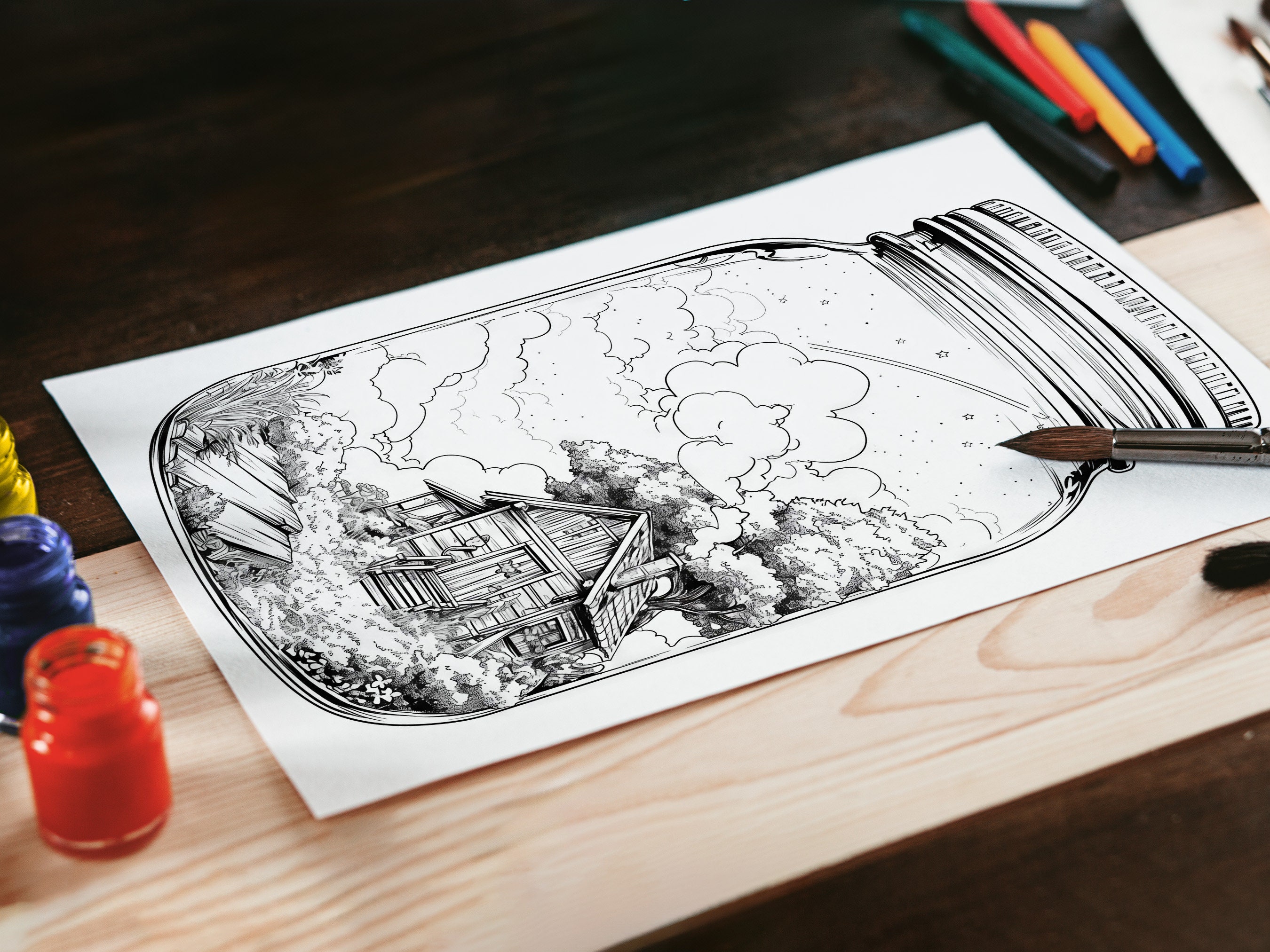 55 Trapped Beauty Coloring Pages, Jars Coloring, Forest Coloring ...