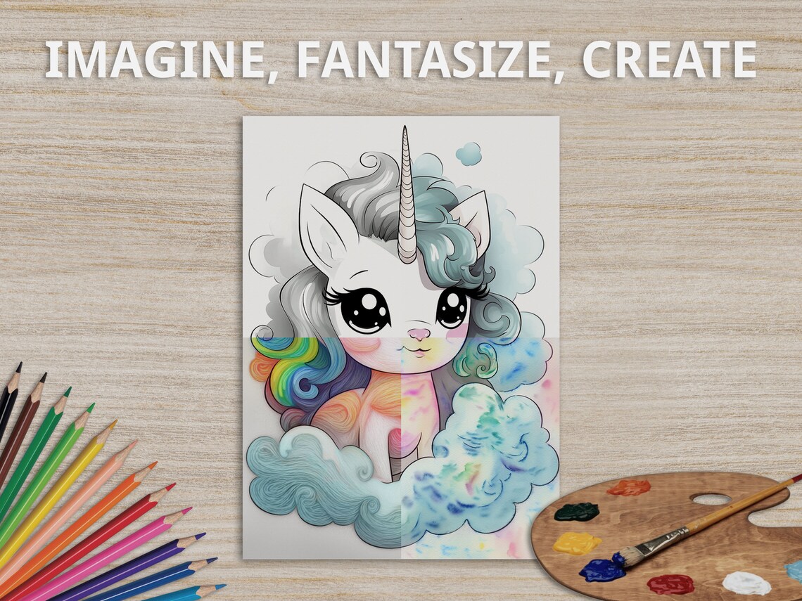 40+ Kawaii Unicorns Coloring Pages, Unicorns Coloring, Kawaii Coloring ...