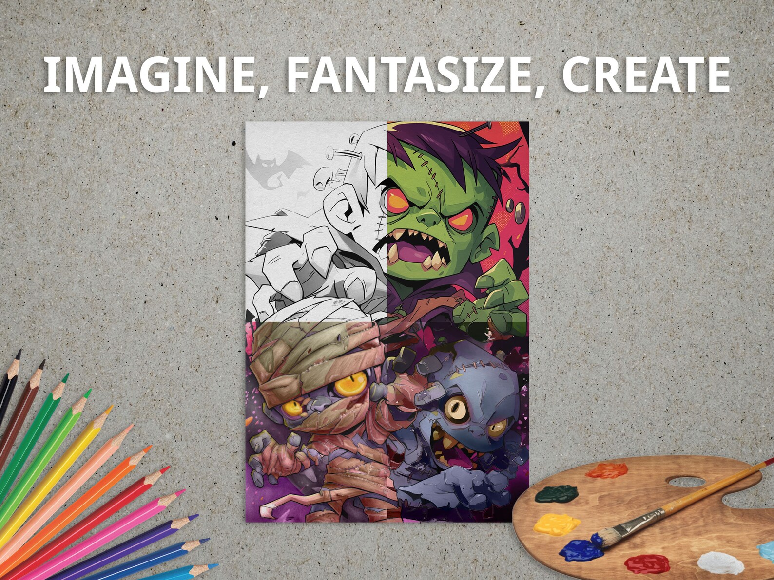 70+ Cute Monsters Coloring Pages, Cartoon Creepy Coloring, Printable ...