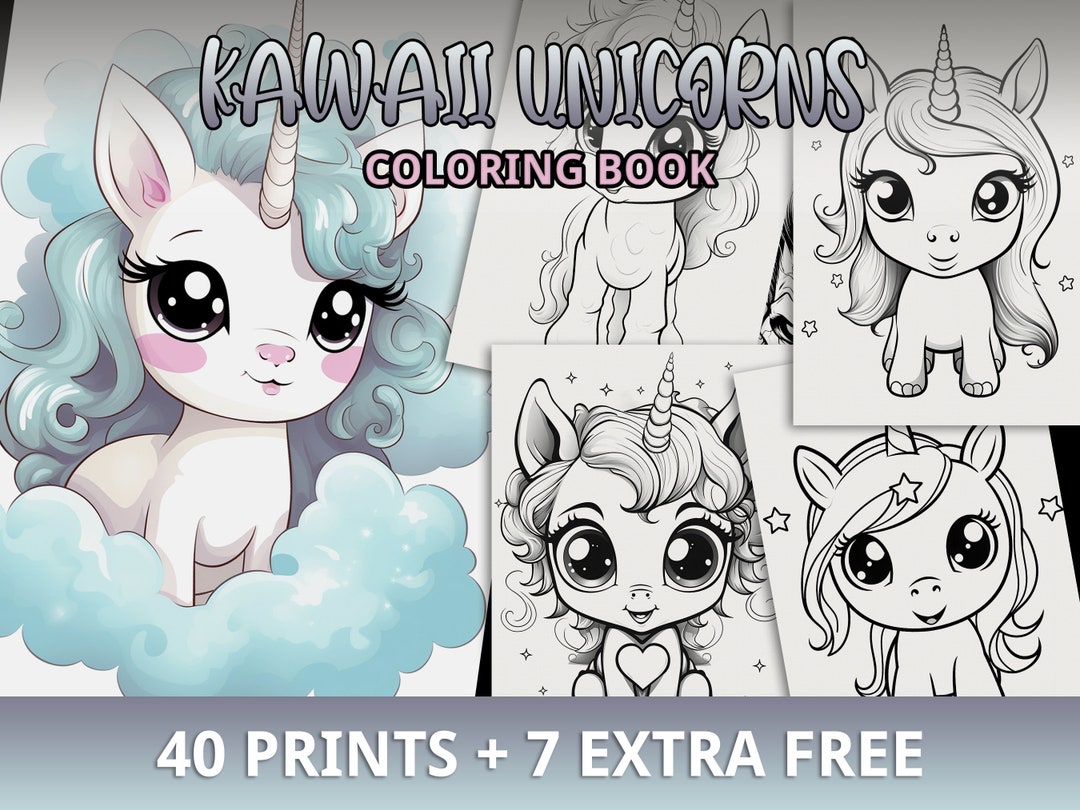 40+ Kawaii Unicorns Coloring Pages, Unicorns Coloring, Kawaii Coloring ...