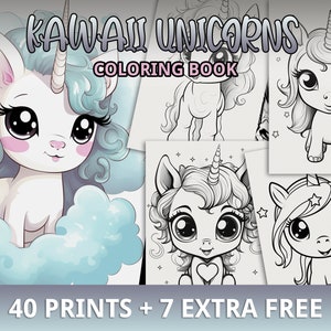 40+ Kawaii Unicorns Coloring Pages, Unicorns Coloring, Kawaii Coloring ...