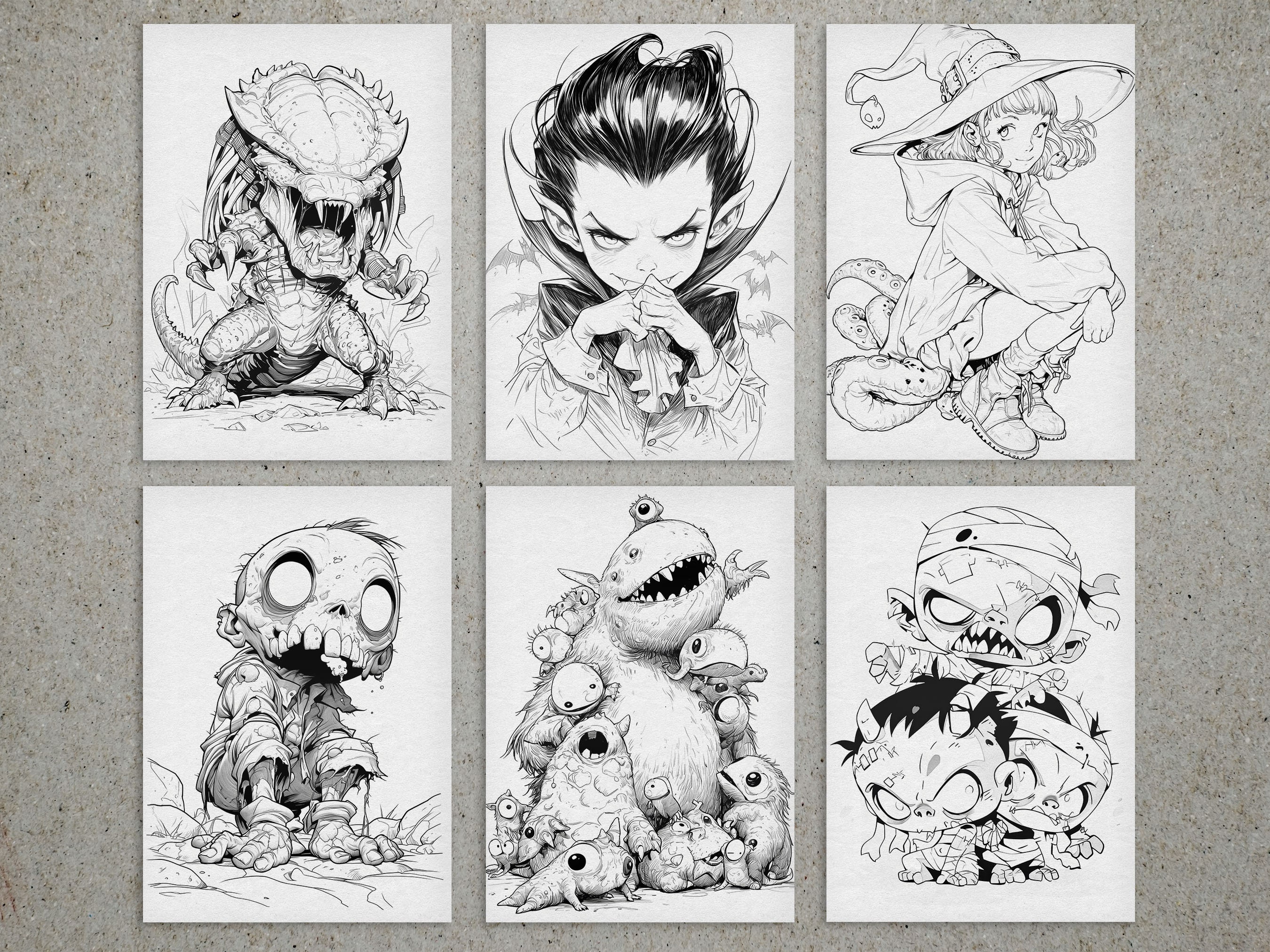 70+ Cute Monsters Coloring Pages, Cartoon Creepy Coloring, Printable ...