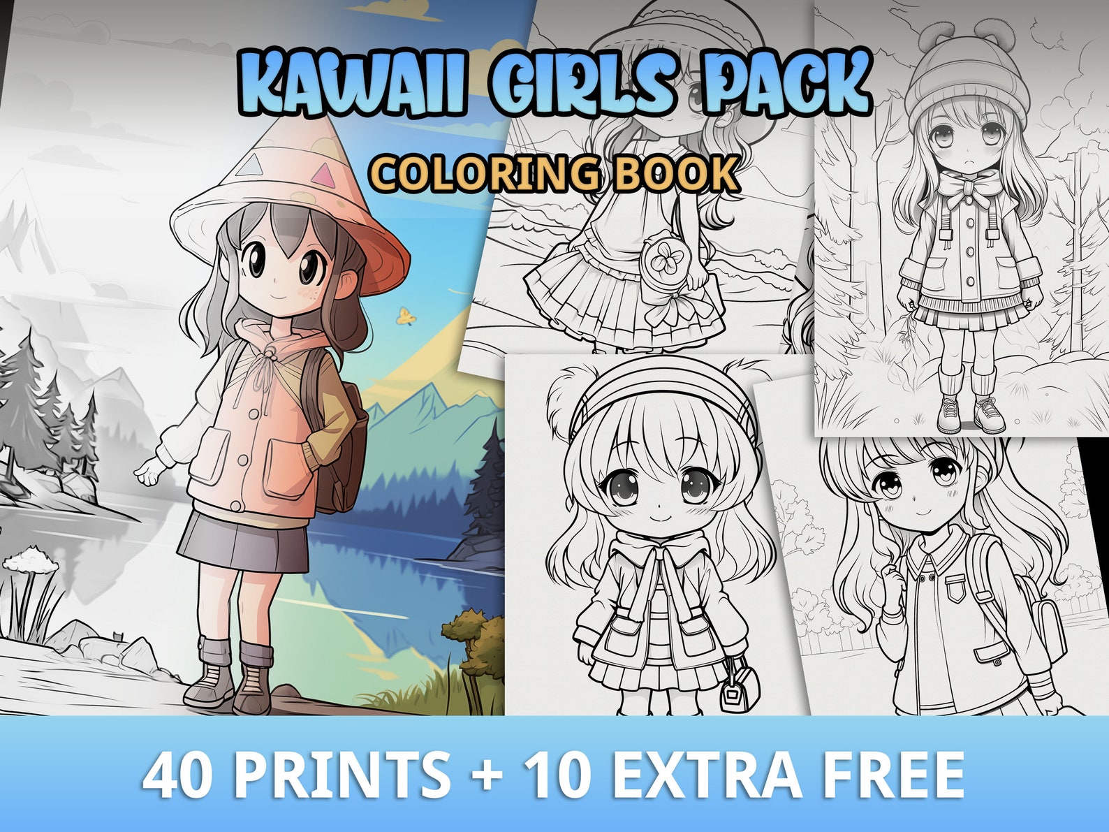 40+ Kawaii Girls Coloring Pages, Chibi Girls Coloring, Kawaii Coloring ...