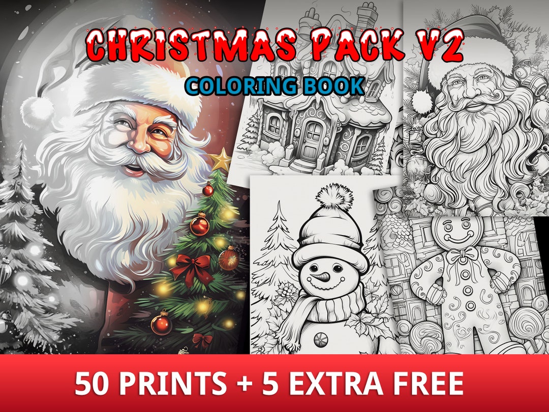 50+ Christmas Coloring Book, Xmas Printable, Christmas Coloring ...