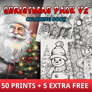 50+ Christmas Coloring Book, Xmas Printable, Christmas Coloring ...