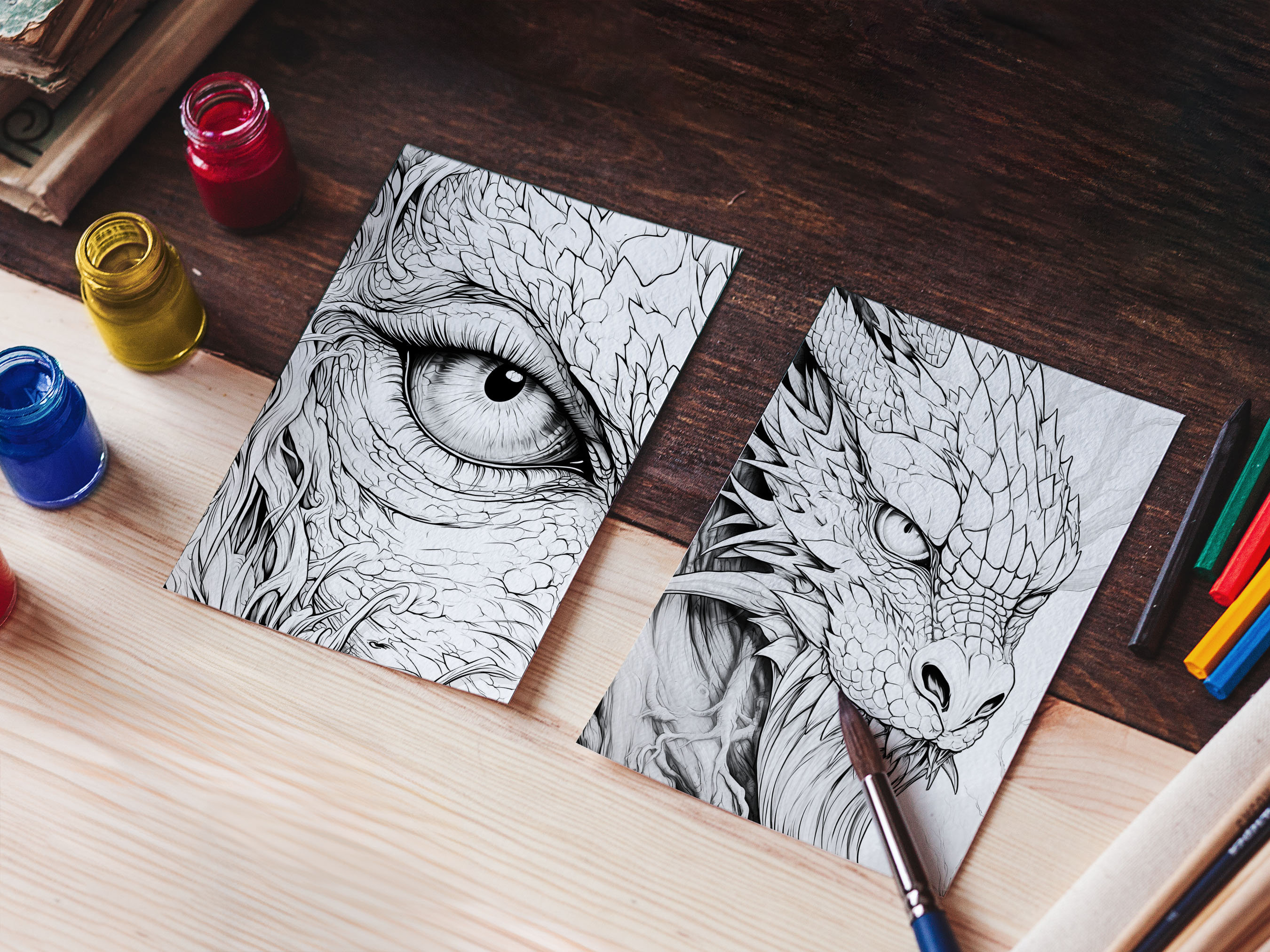 47 Dragon Coloring Book Dragon Coloring Pages Fantasy - Etsy