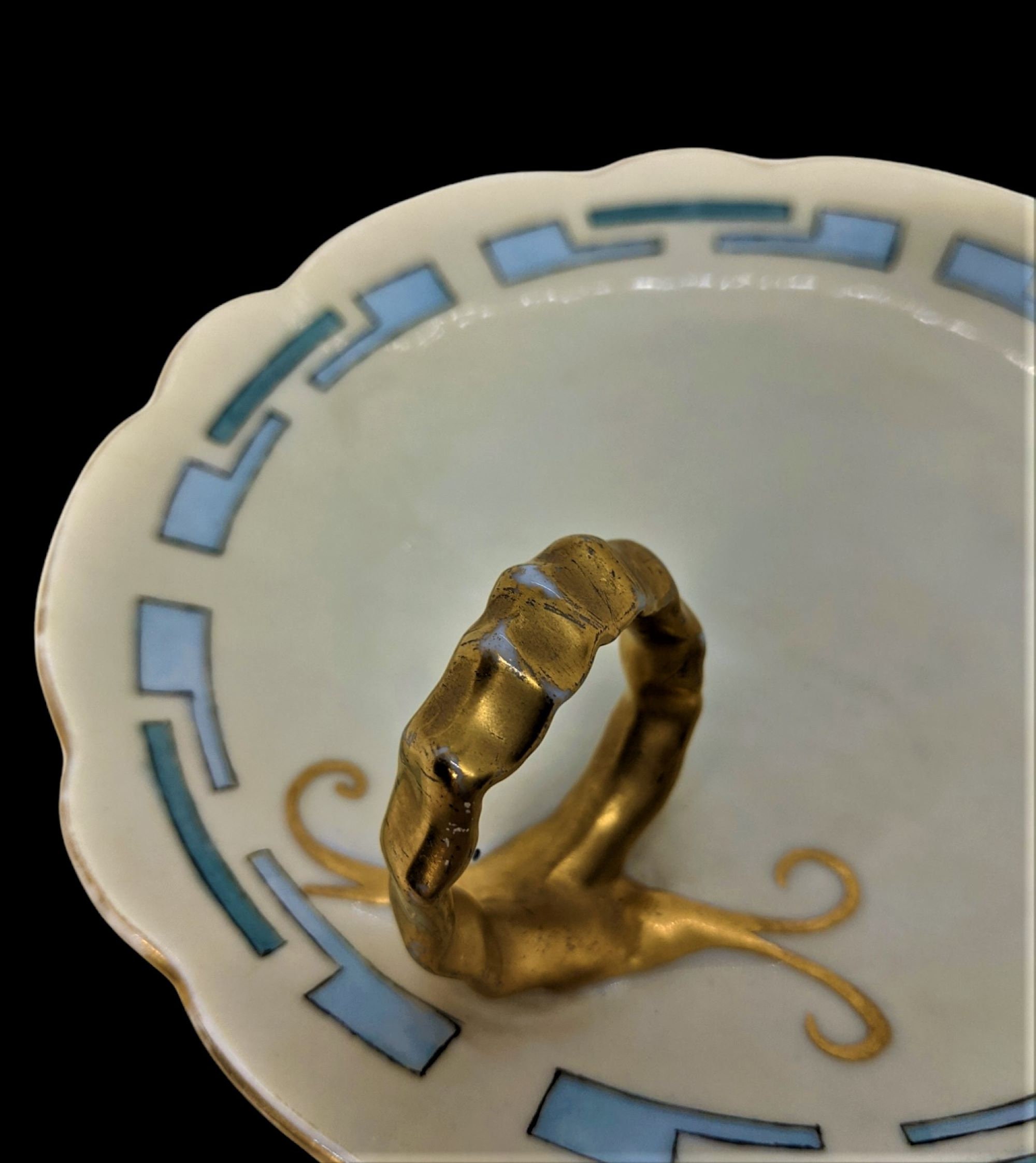 Rare Antique Art Deco Geometric Nappy Plate Early 20th Century ...