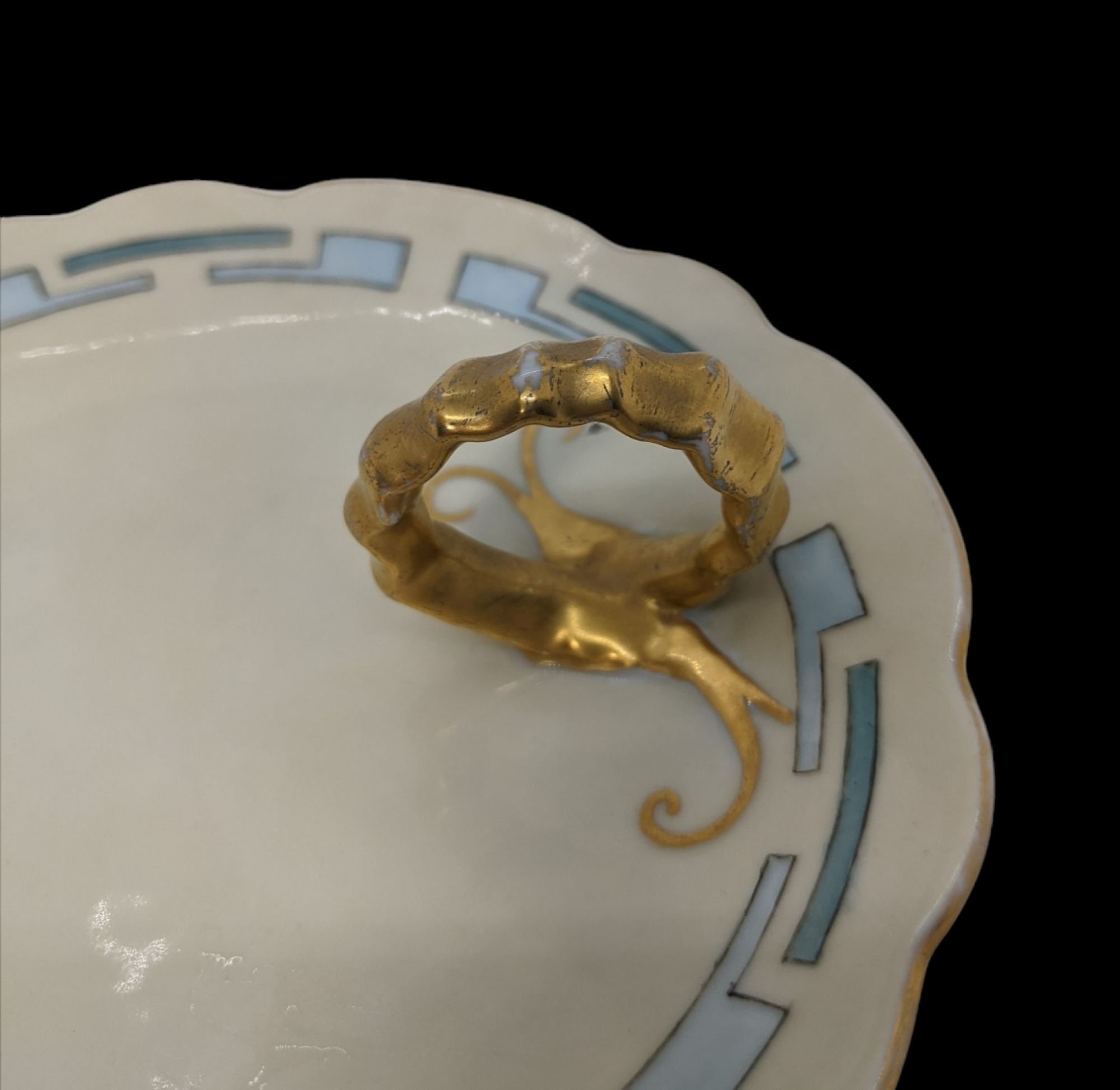 Rare Antique Art Deco Geometric Nappy Plate Early 20th Century ...