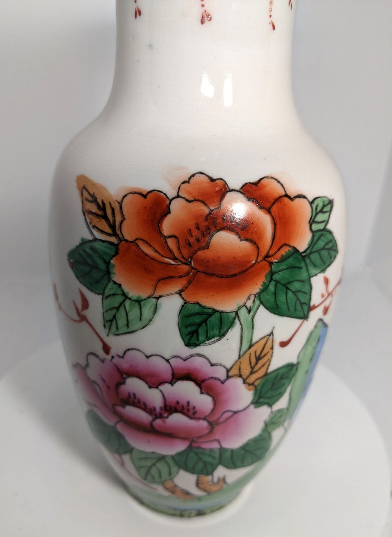 Vintage Hand Painted Bone China Vase - Etsy